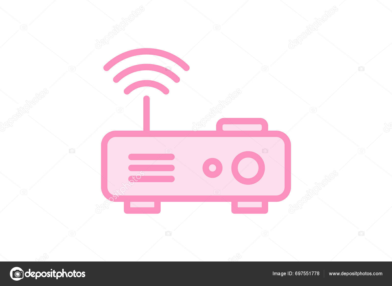 Router Color Outline Icon Vector Pixel Perfect Illustrator File Stock ...