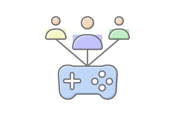 Icono de juego social, juego, juego, multijugador, amigos icono de ...