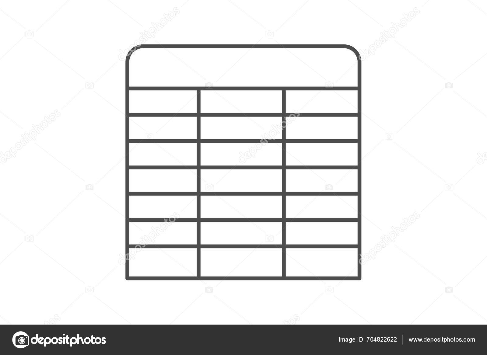 Image vectorielle Icône Table Tables Table Données Tables Données Icône ...