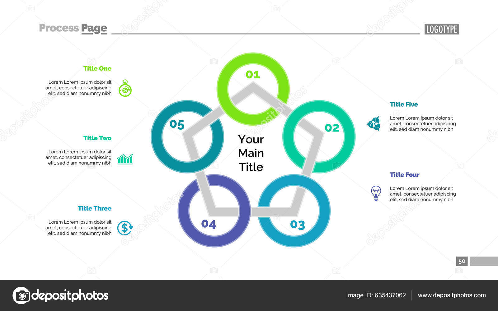 Diagrama Pentágono Gráfico Processo Gráfico Ciclo Layout Conceito ...