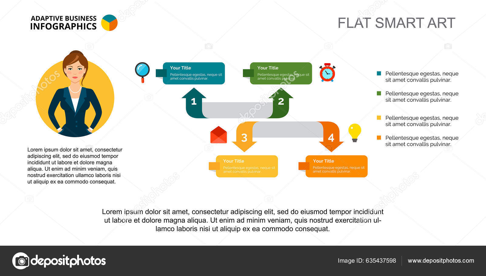 Arrow Chart Process Diagram Graph Layout Creative Concept Infographics ...