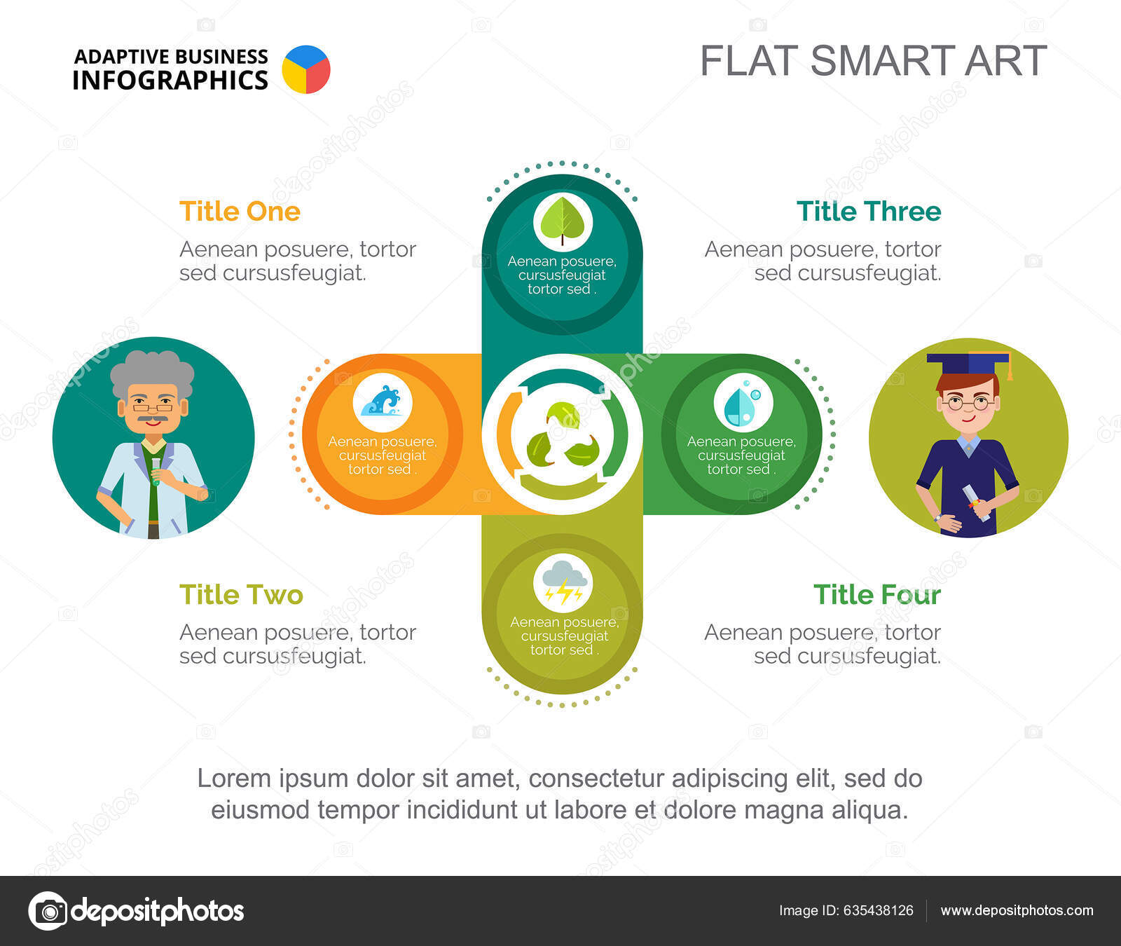 Zyklusdiagramm Mit Vier Elementen Schrittdiagramm Grafik Layout ...