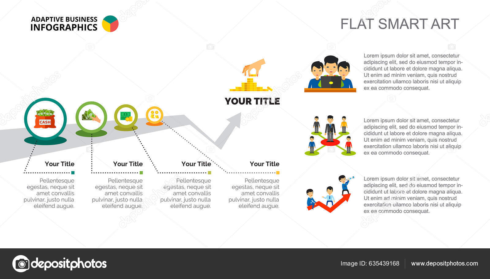 Process Chart Arrow Diagram Graph Layout Creative Concept Infographics ...