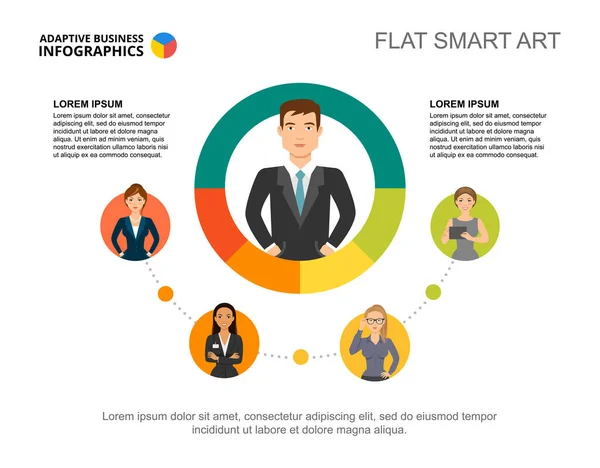 Three Employees Process Chart Template Presentation Vector Illustration ...