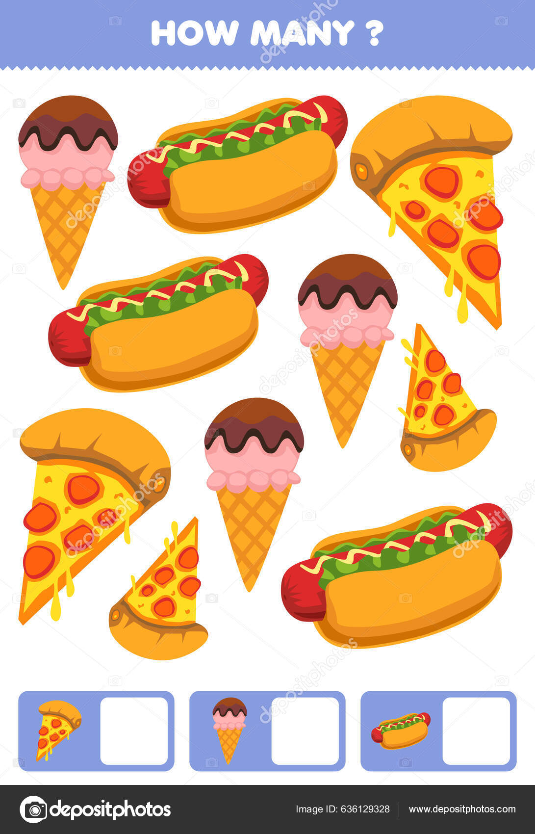 Education Game Children Searching Counting Activity Preschool How Many ...