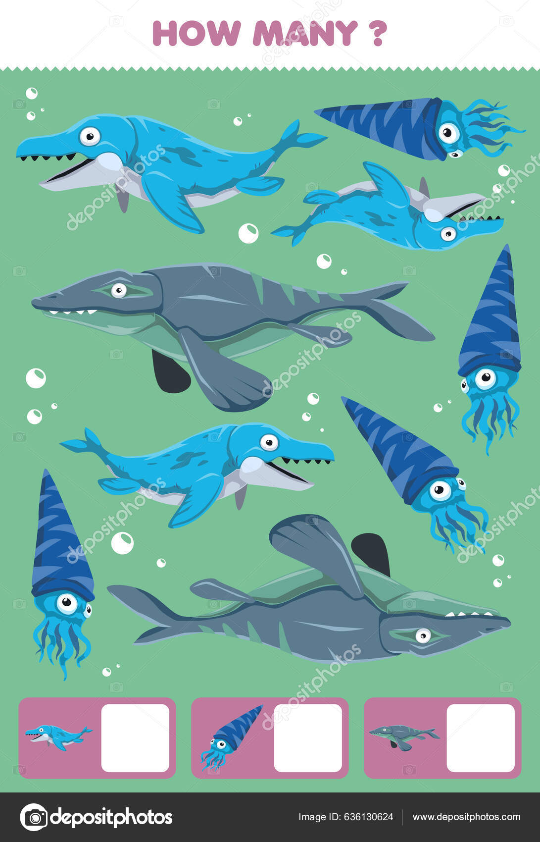 Education Game Children Searching Counting Activity Preschool How Many ...