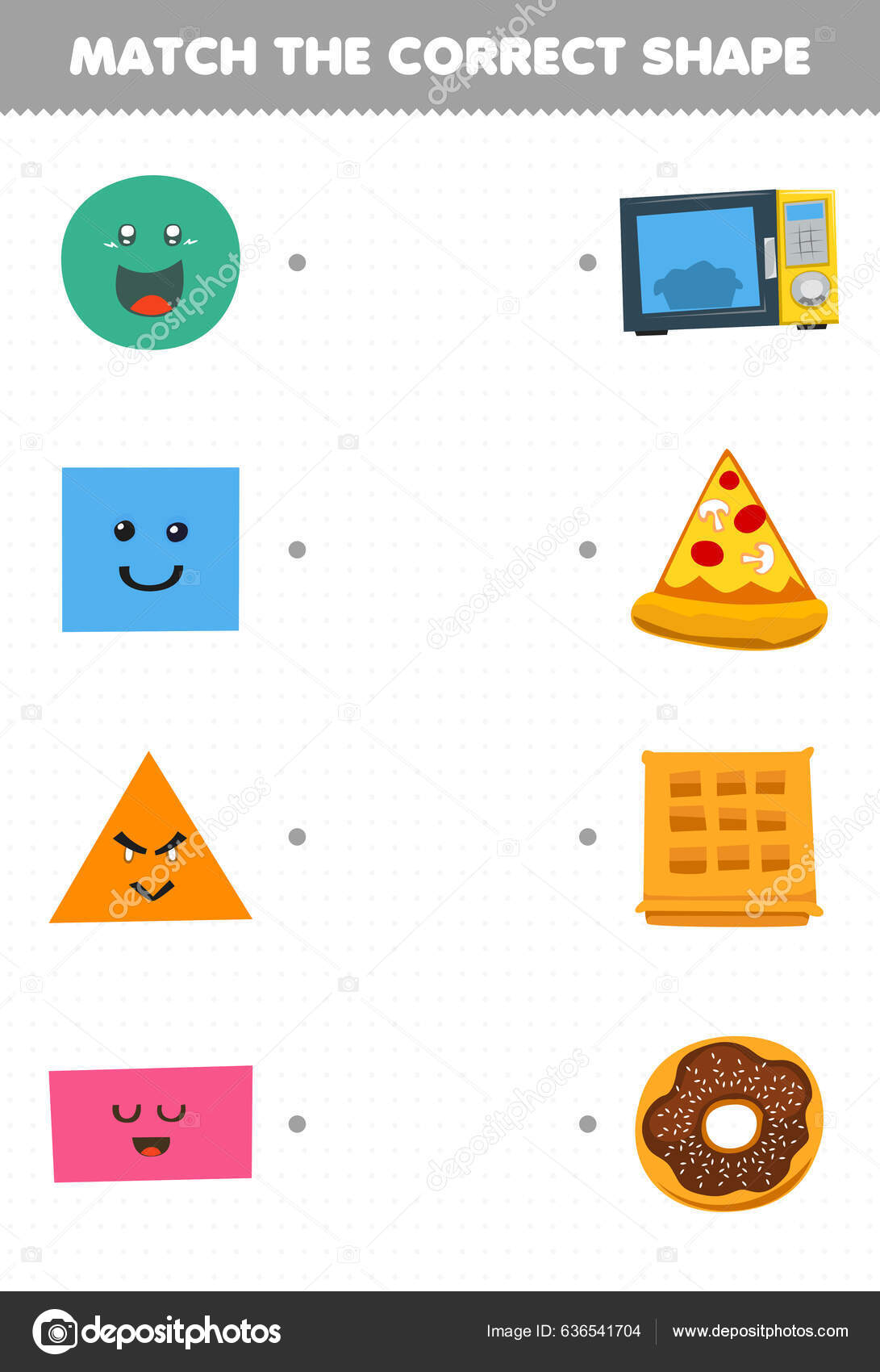 Education Game Children Match Correct Shape Geometric Object Circle ...