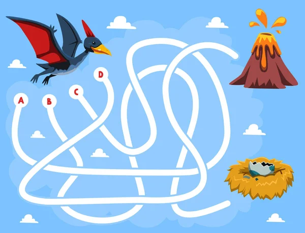 Maze Puzzle Game Children Cute Cartoon Prehistoric Dinosaur Spinosaurus ...