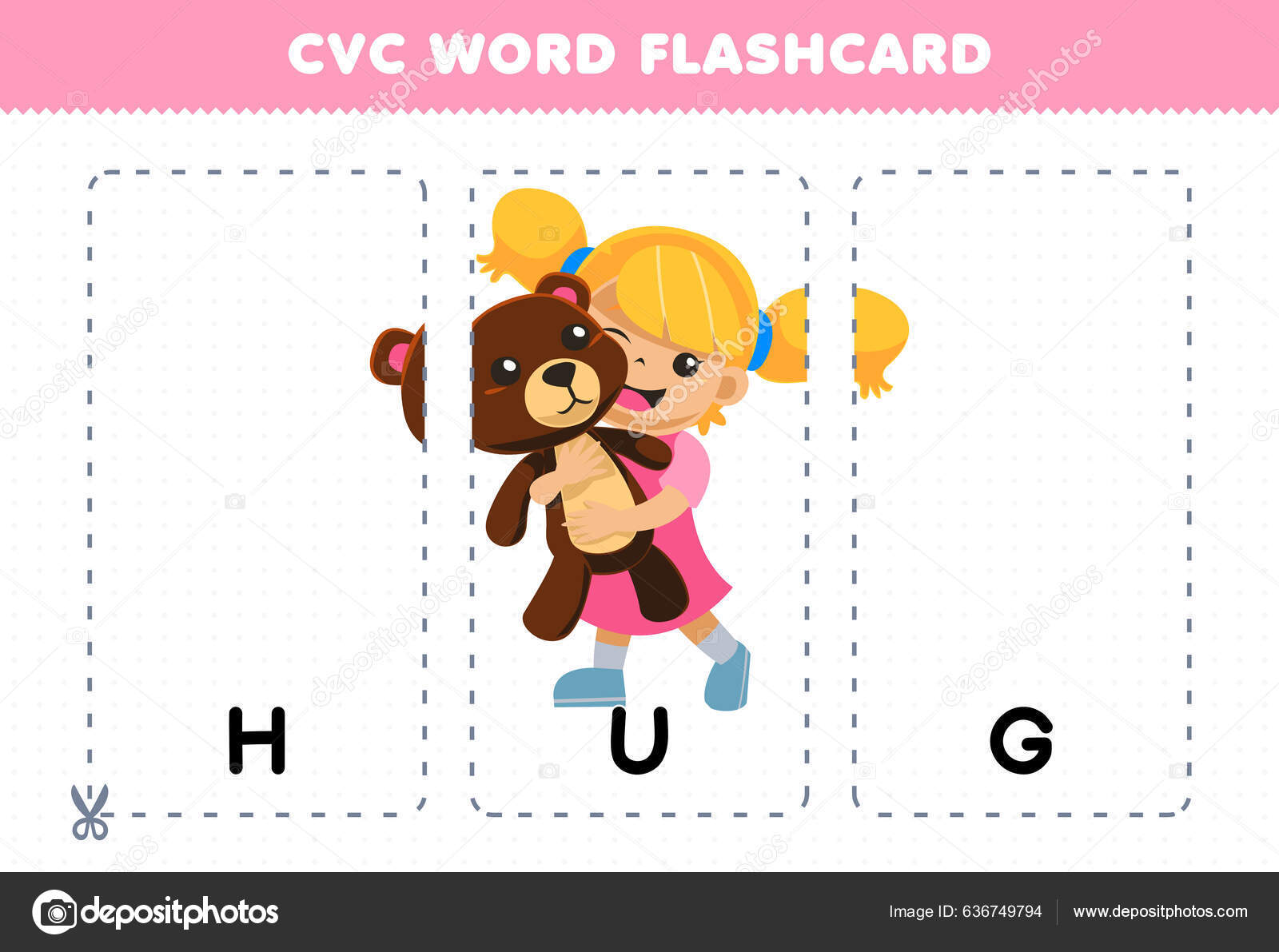 Education Game Children Learning Consonant Vowel Consonant Word Cute ...