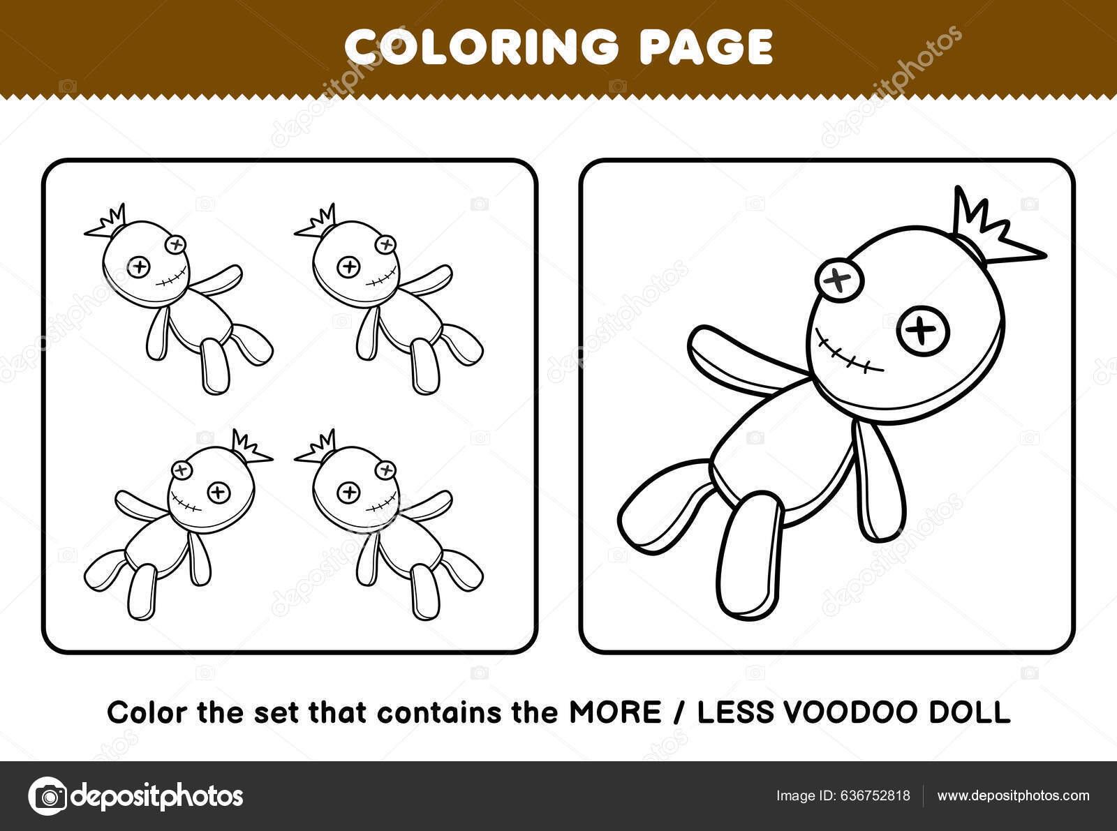 Education Game Children Coloring Page More Less Picture Cute Cartoon ...