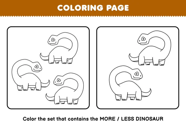 Education Game Children Coloring Page More Less Picture Cute Cartoon ...