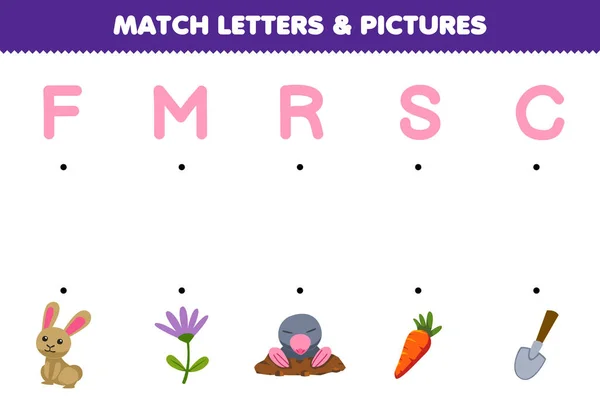 Education Game Children Match Letters Pictures Cute Cartoon Tree Cookie ...