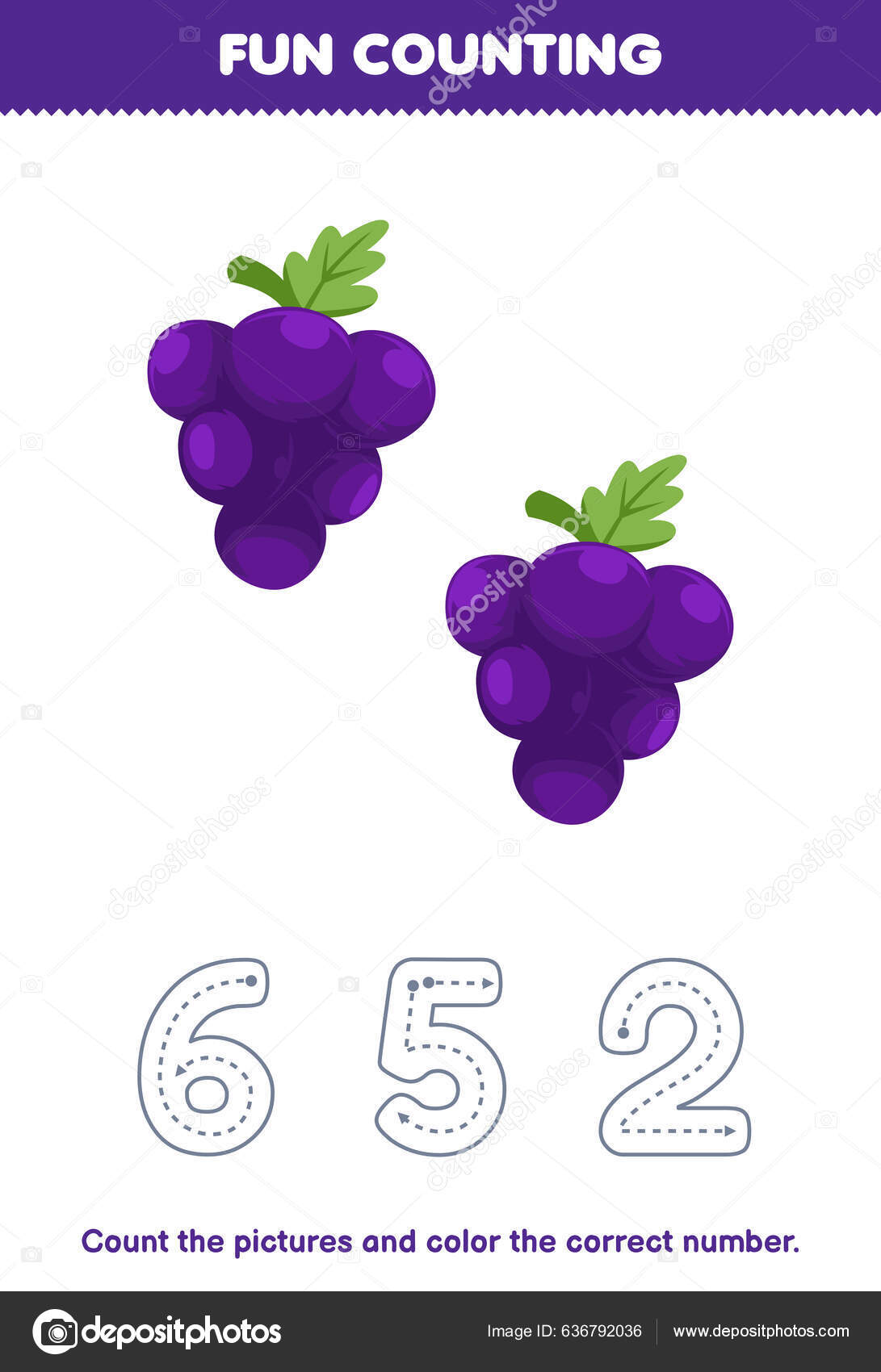 Education Game Children Count Pictures Color Correct Number Cute ...