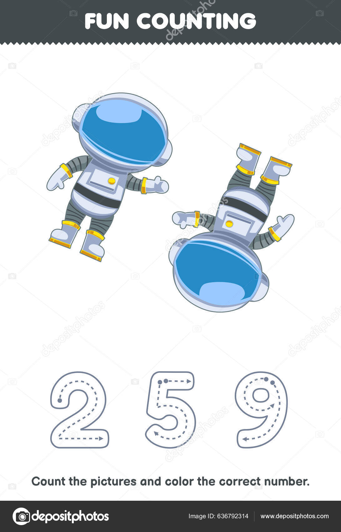 Education Game Children Count Pictures Color Correct Number Cute ...