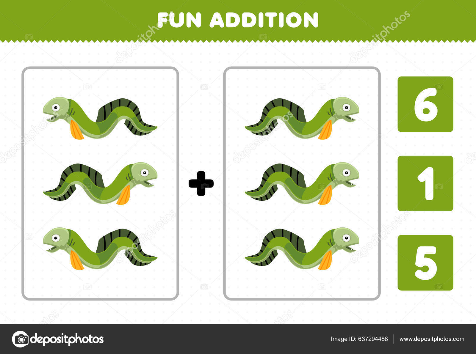 Education Game Children Fun Addition Count Choose Correct Answer Cute ...