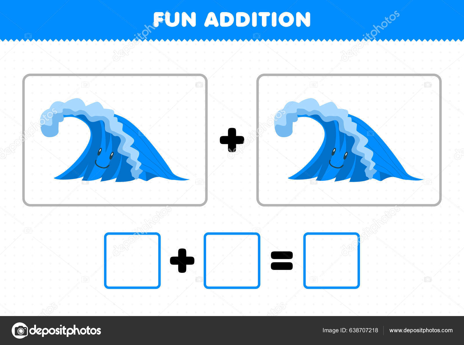 Education Game Children Fun Addition Counting Cute Cartoon Wave ...