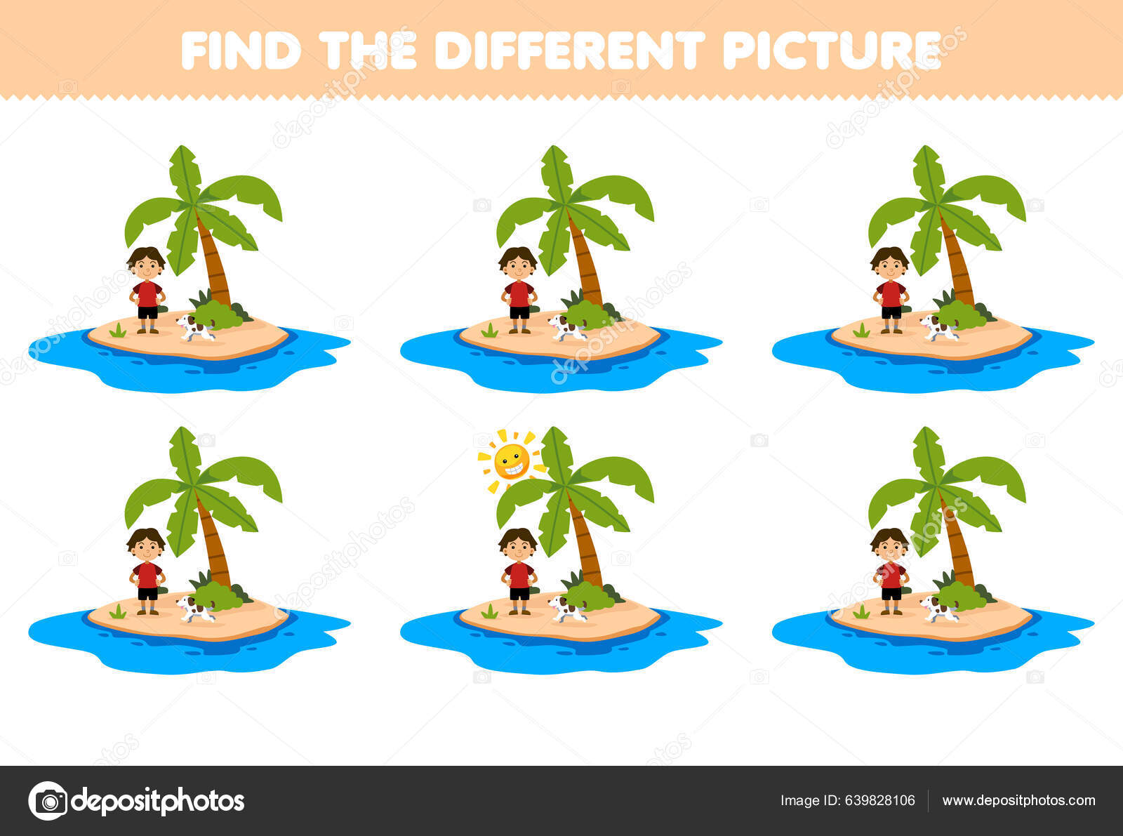 Jeu D'éducation Pour Les Enfants Trouver L'image Différente Mignon ...