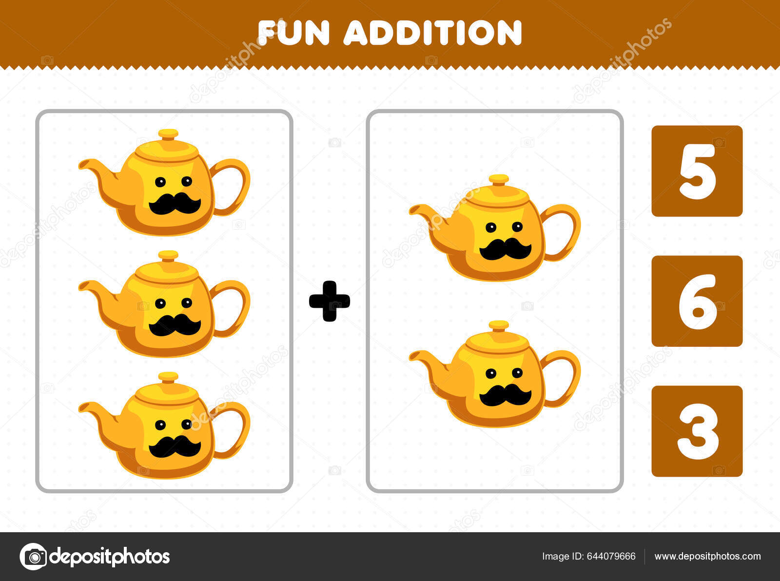 Education Game Children Fun Addition Count Choose Correct Answer Cute ...