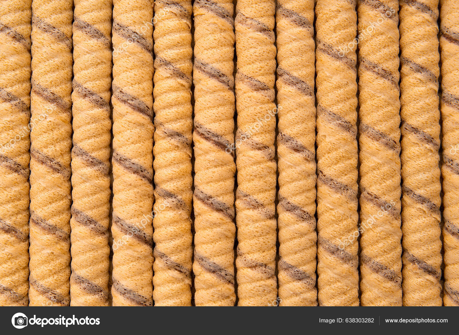 Crispy Wafer Rolls Close Background Space Text Background Beautifully ...
