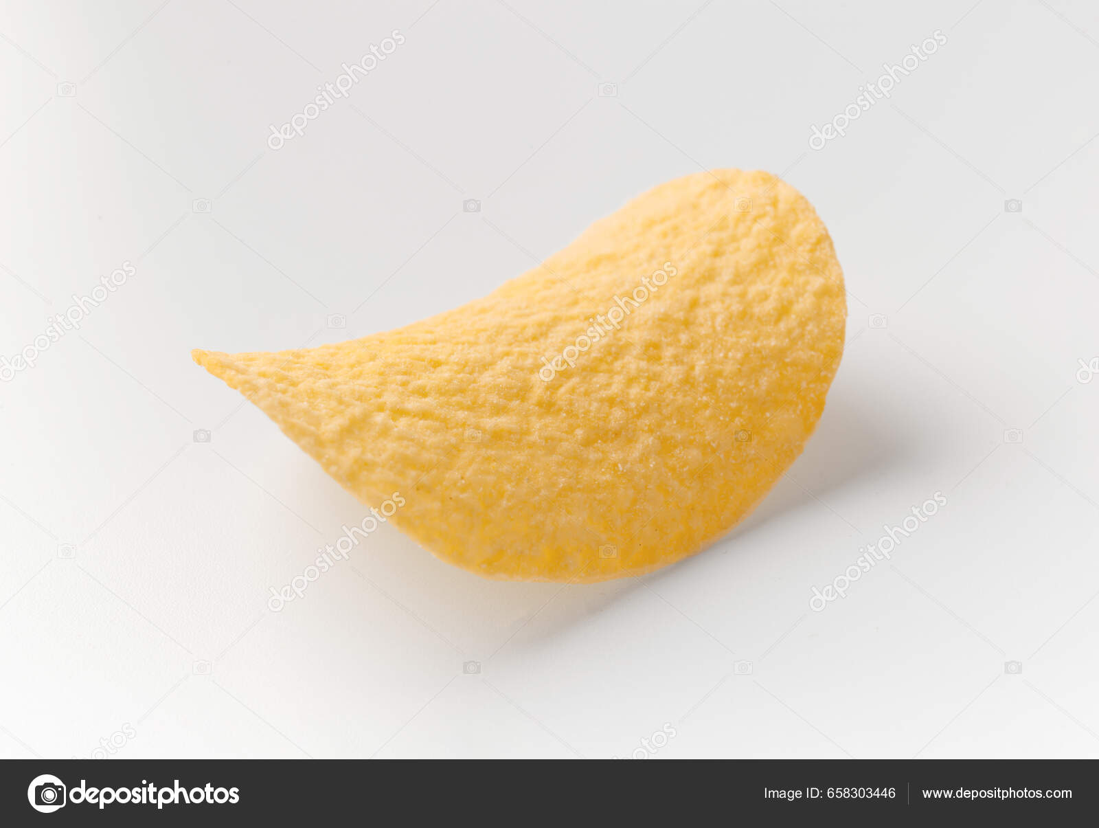 One Potato Chip Isolated White Background Beer Snacks Crispy Chips ...