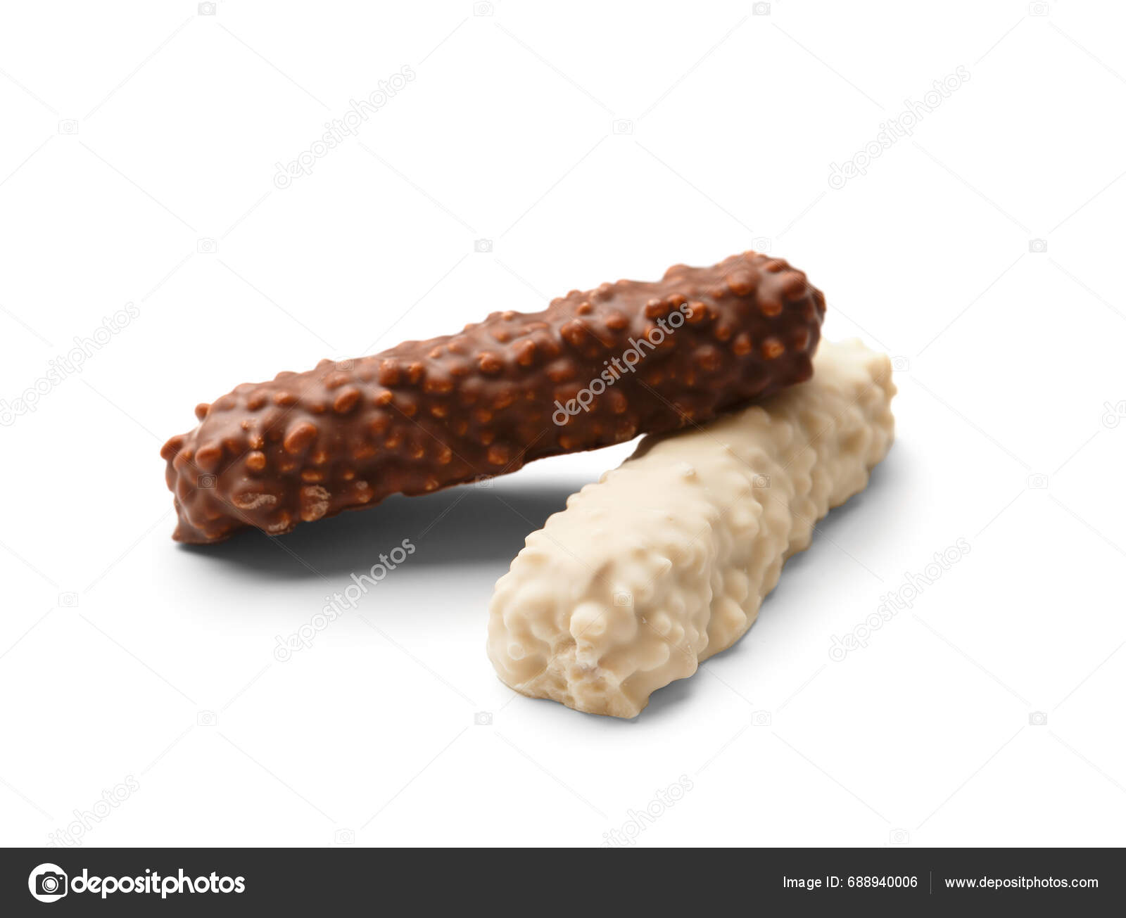 Chocolate Bars White Milk Chocolate Crispy Wafers Caramel Isolated ...