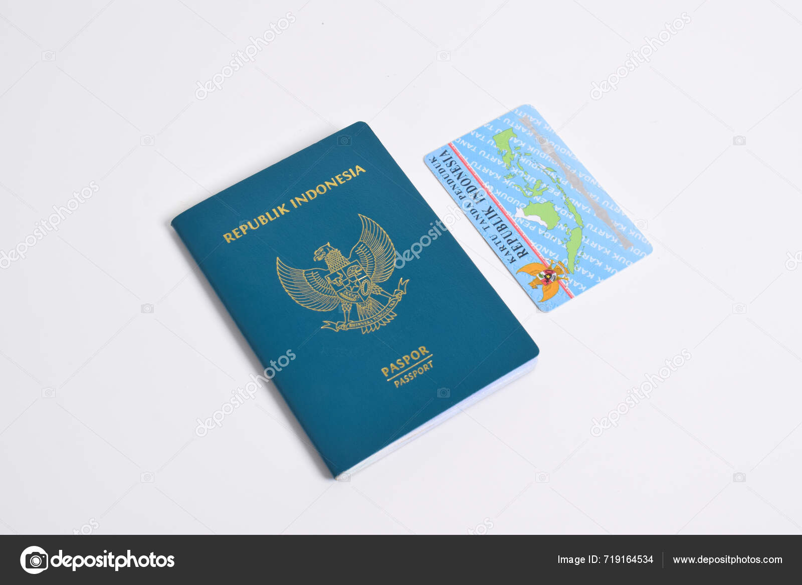 Indonesian Passport Indonesian Identity Cards Ktp Isolated White ...