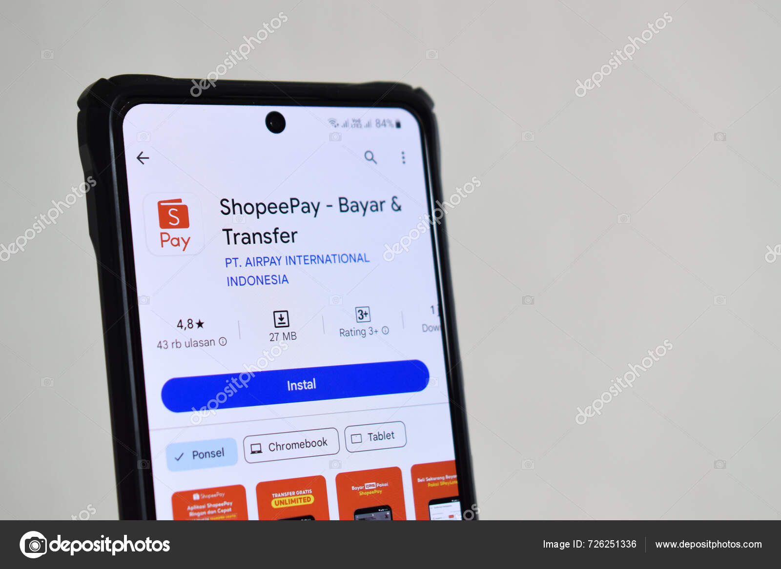 Pasuruan Indonesia Junio 2024 Shopeepay App Google Play Store Shopeepay — Foto editorial de ...