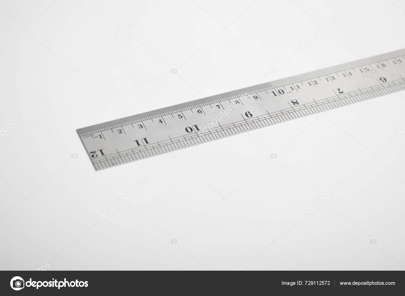 Iron Ruler White Background Stainless Steel Ruler Stationery Work Tools ...
