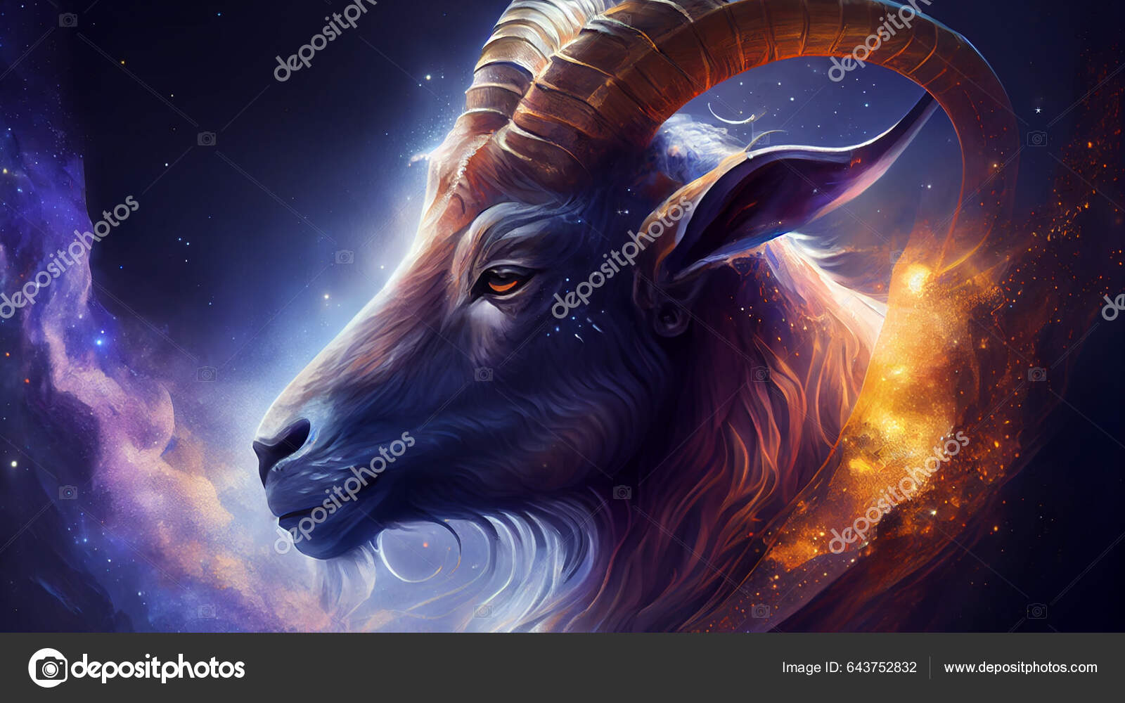 Goat Cosmic Space Illustration Elements Image Furnished Nasa High ...