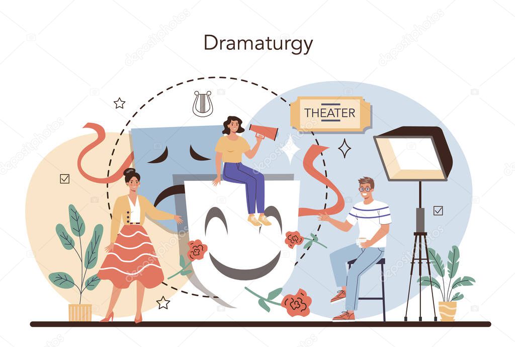 Concepto de actor y actriz. Artista teatral o miembro del elenco de ...