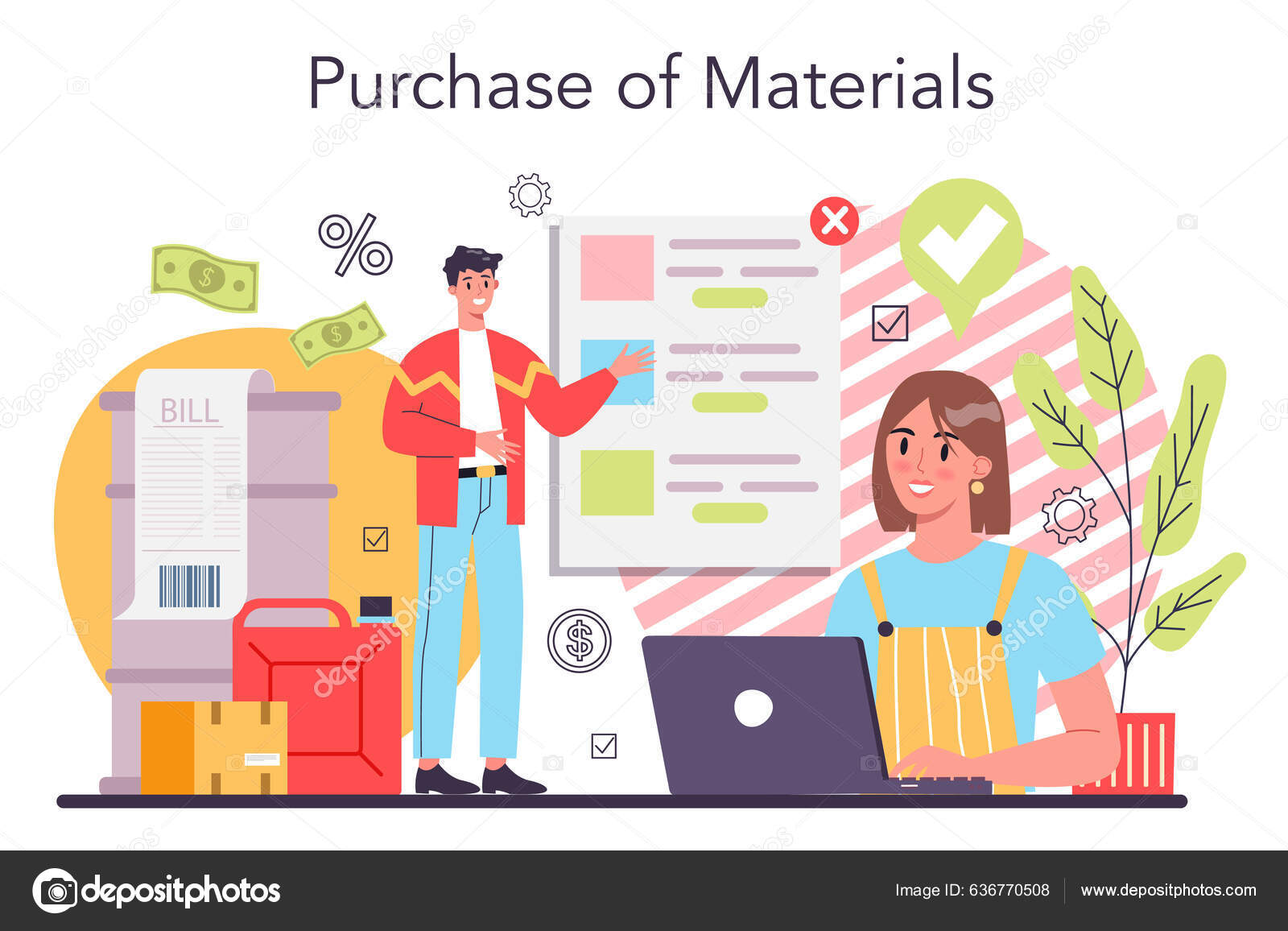 Production Process Concept Raw Material Supply Manufacturing Process ...