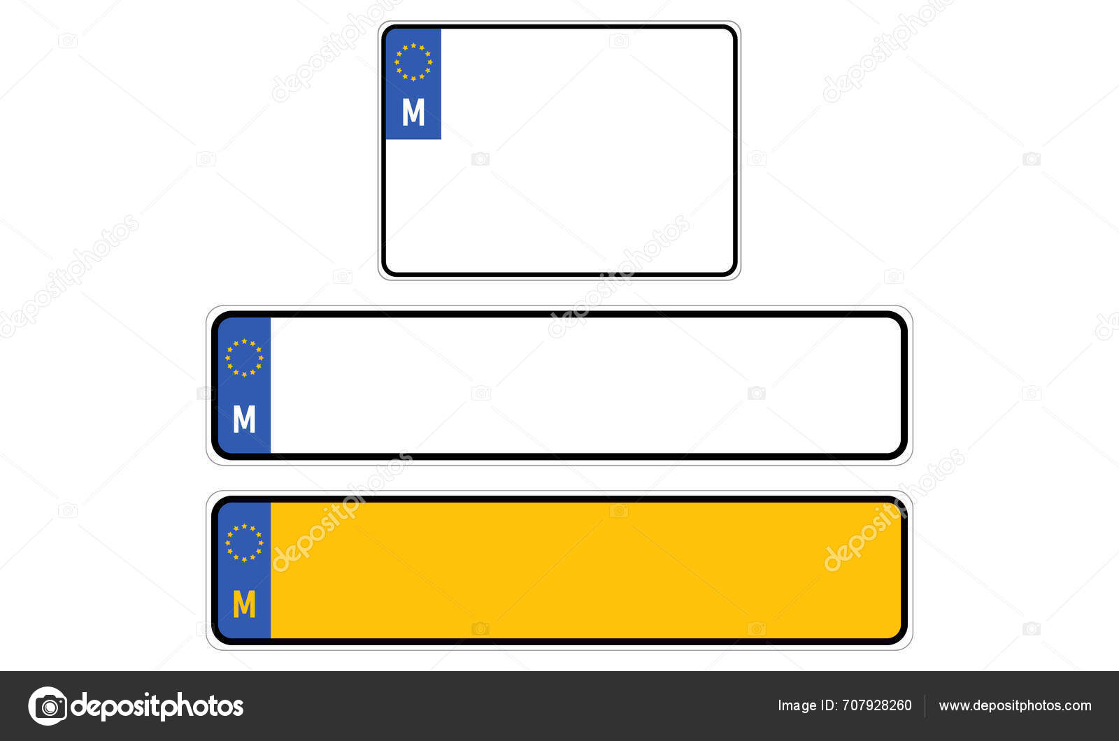 Placas Matrícula Veículo Malta Identificador País Ilustração Vetorial ...