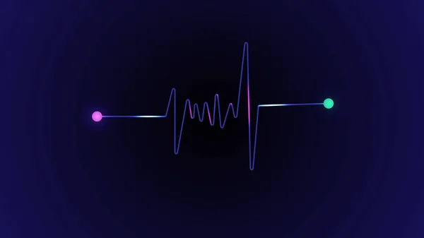 Colorful heart pulse, heart beat, Electrocardiogram digital technology ...