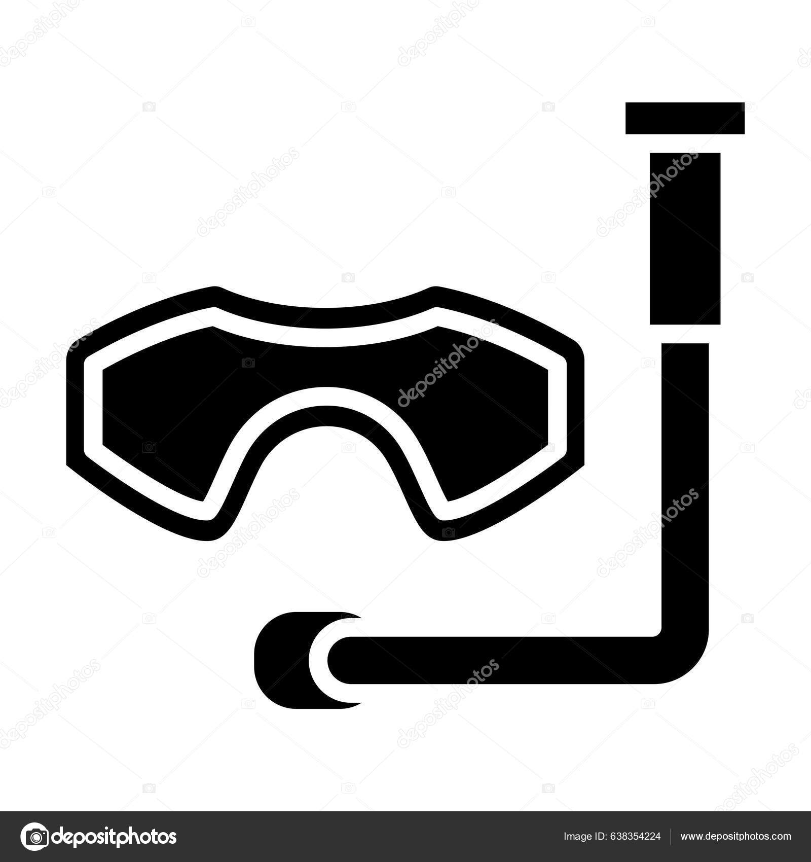 Diving Mask Icon Vector Scuba Diver Sign Isolated Contour Symbol Stock ...