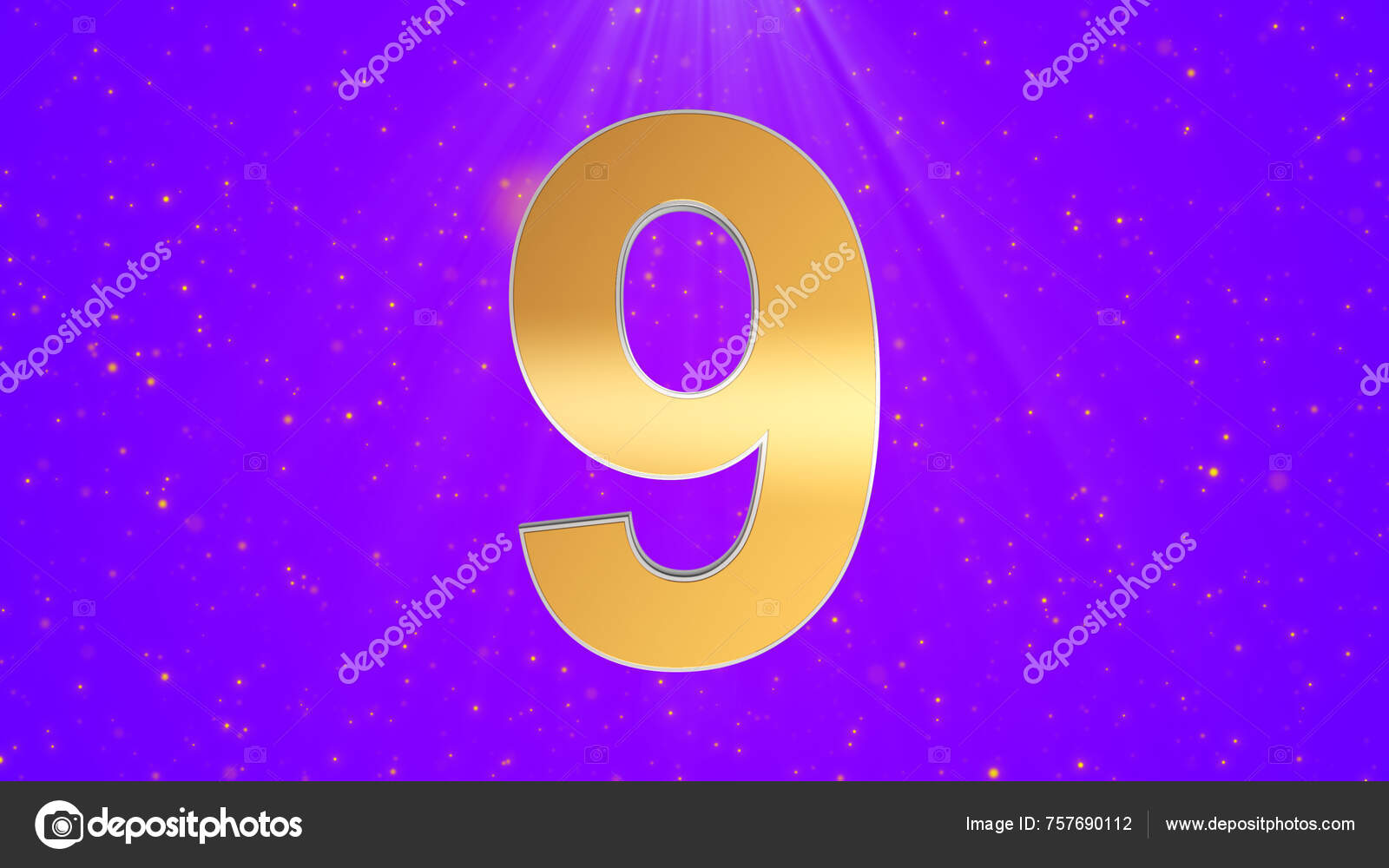 Number Nine Glittering Purple Background — Stock Photo © Cinefootage ...