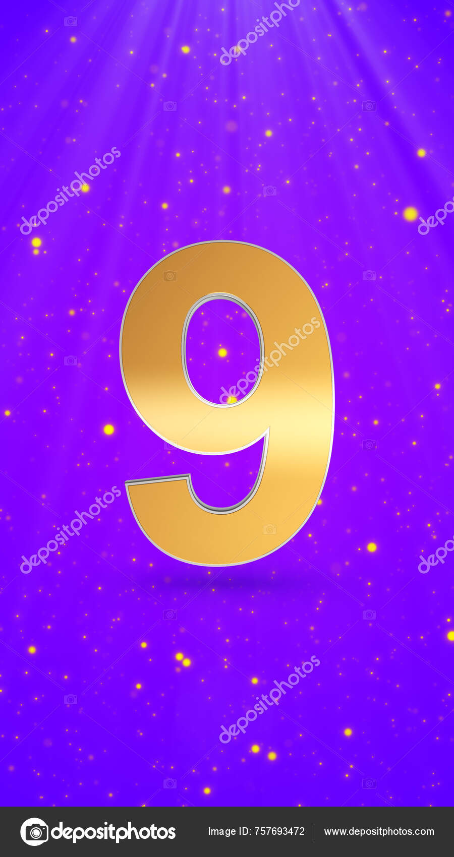 Number Nine Glitter Purple Background — Stock Photo © Cinefootage ...