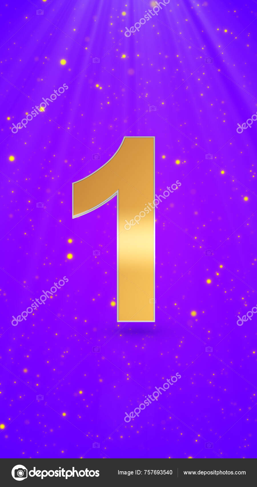 Number One Glitter Purple Background — Stock Photo © Cinefootage #757693540