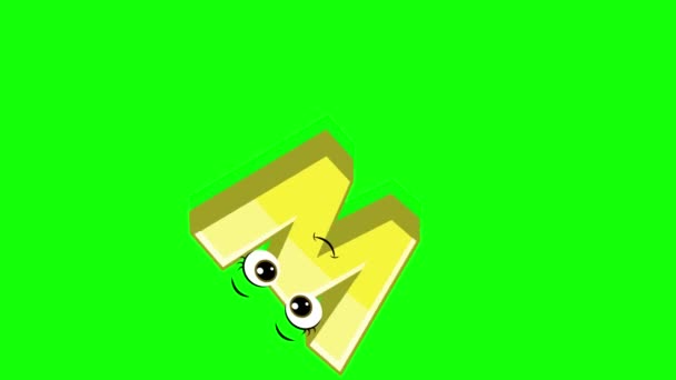 Cartoon Style Letter Animation Green Screen Background Alphabet Dancing ...