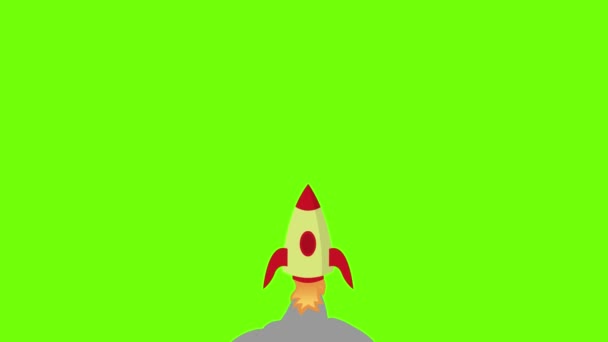 Cartoon Rocket Launch Animation Green Screen Background Space Launch ...