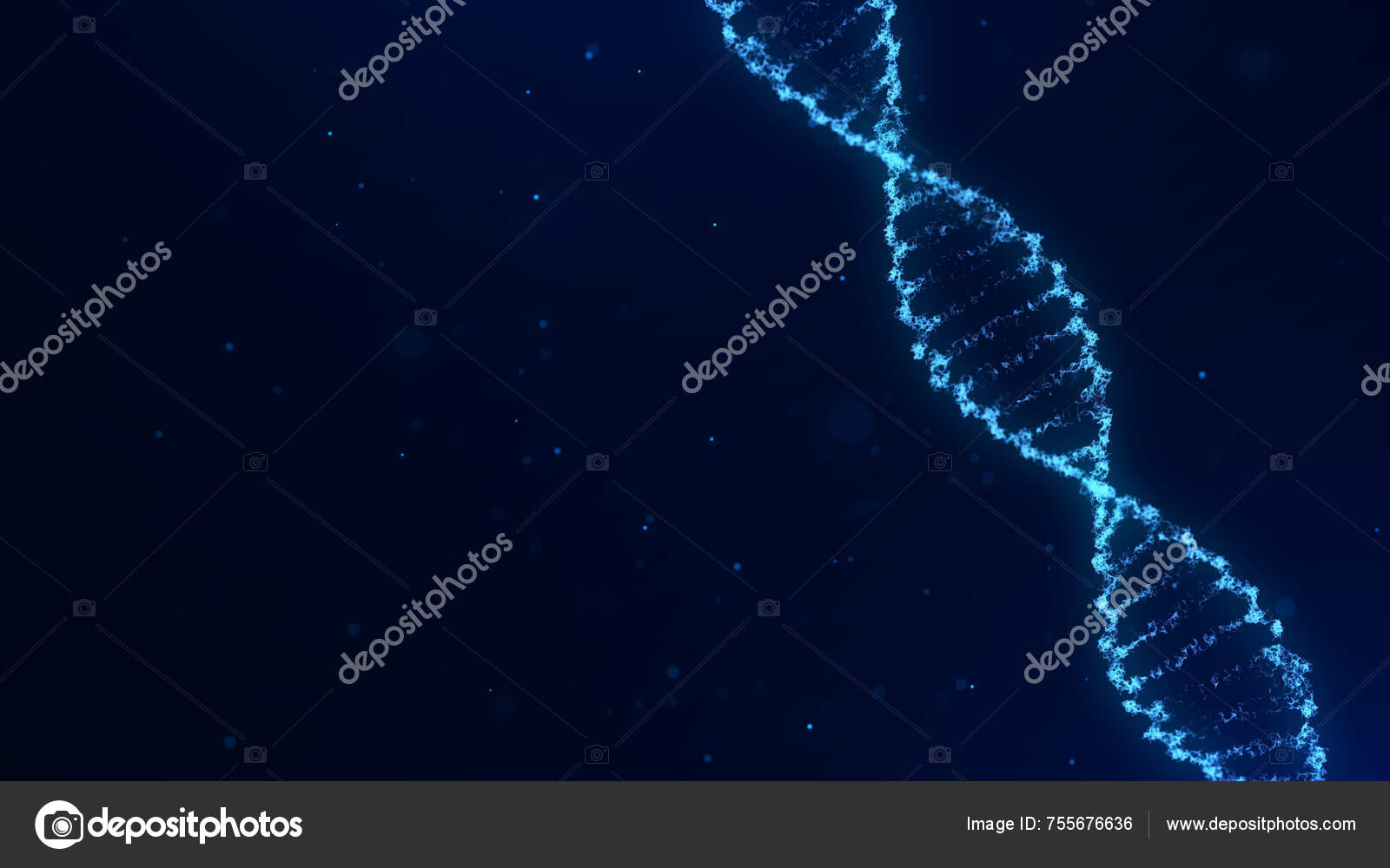 Abstract Moving Dna Wave Blue Dots Lines Concept Network Connection ...