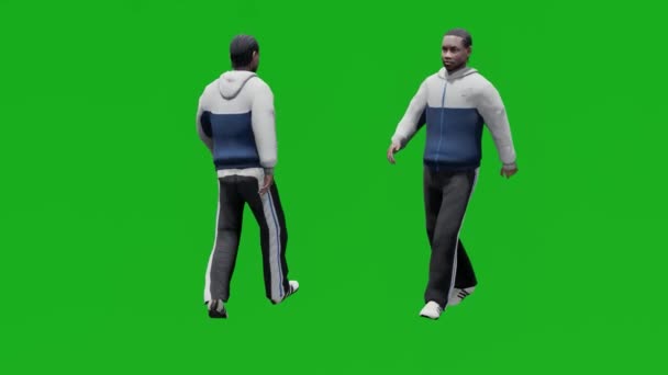 African Man Green Screen Walking Alley Different Views — Stock Video ...