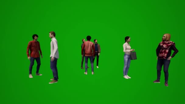 Gathering Students Green Screen Waiting Talking Front Classroom Door ...