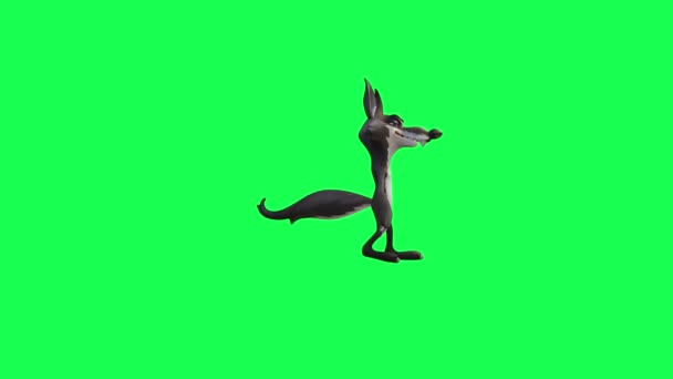 Animation Wolf Cartoon Character Green Screen Talking Moving Chroma Key ...