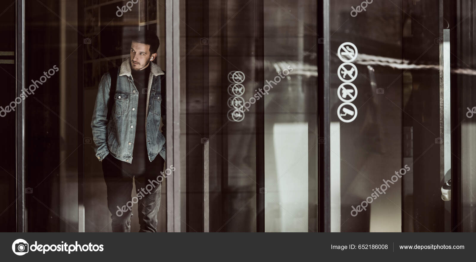 Finishing His Work Man Steps Out His Office While Carrying — Stock ...