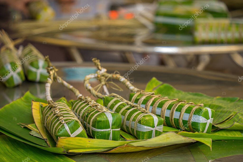 Vietnamese Sticky Rice Cake (tet cake), Vietnamese traditional new year ...