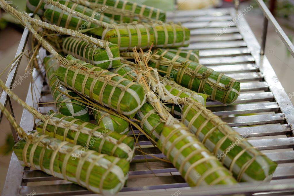 Vietnamese Sticky Rice Cake (tet cake), Vietnamese traditional new year ...