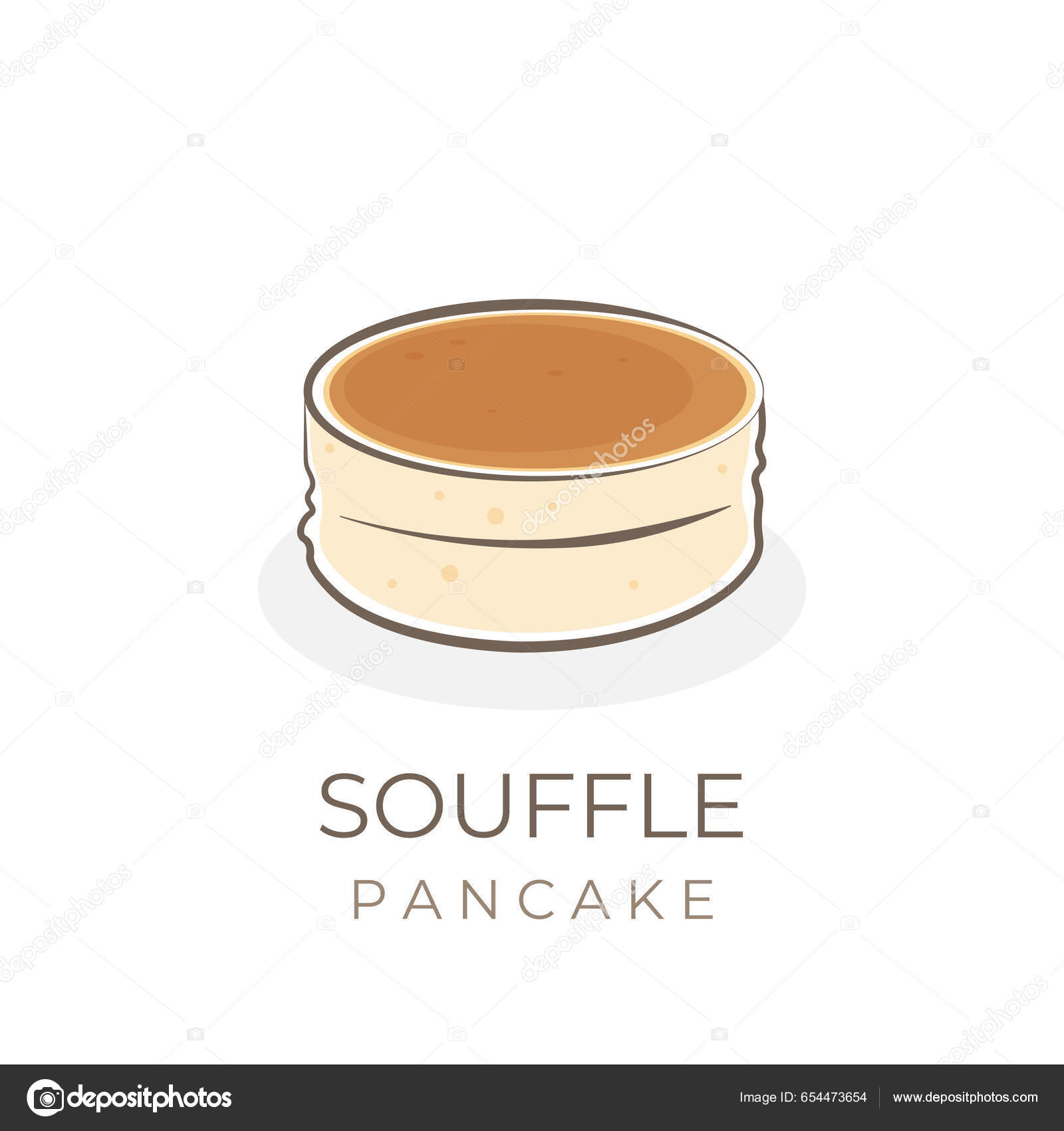 Japanische Souffle Pfannkuchen Cartoon Vector Illustration Logo Stock ...