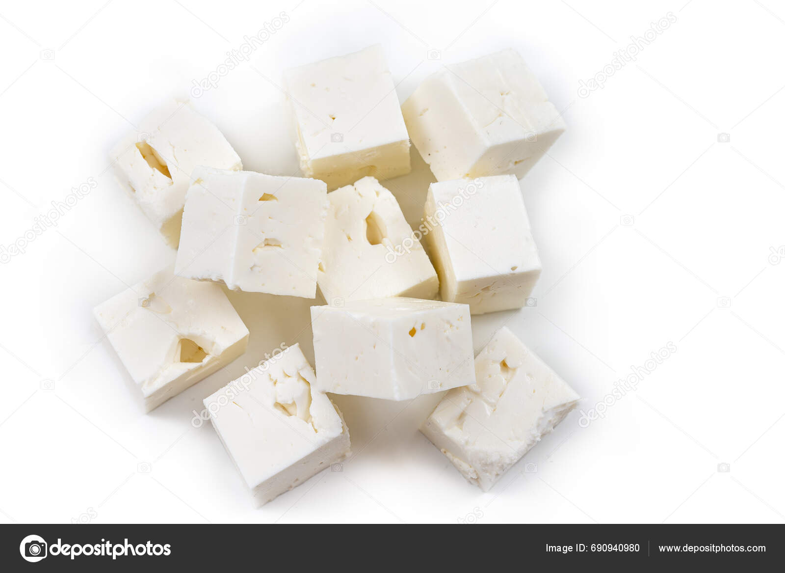 Feta Cheese Isolated White Background Clipping Path Full Depth Field ...
