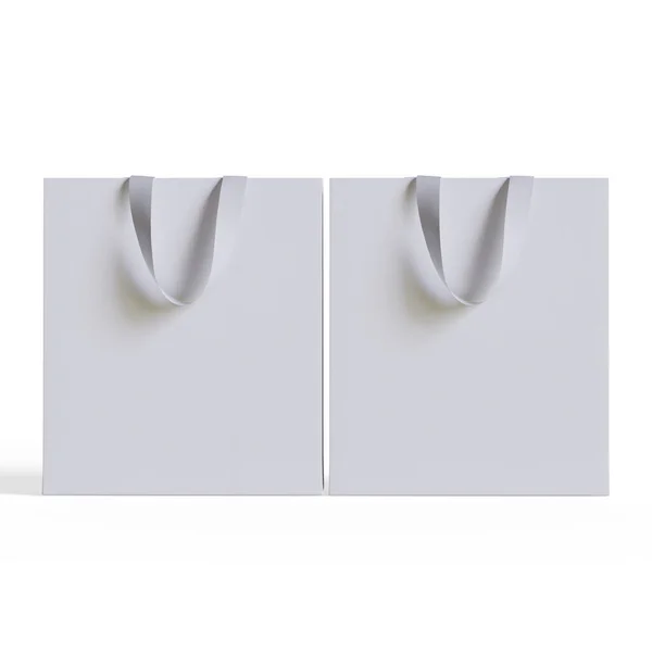 Shopping Bag White Color Realistic Paper Texture Isolated White ...