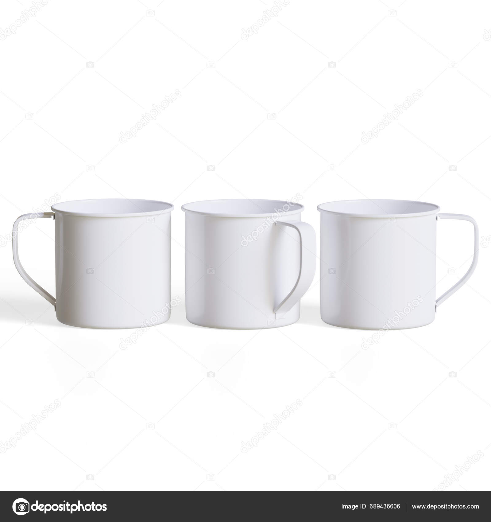 Mugs Isolated White Background Solid White Color Cup High Resolution ...